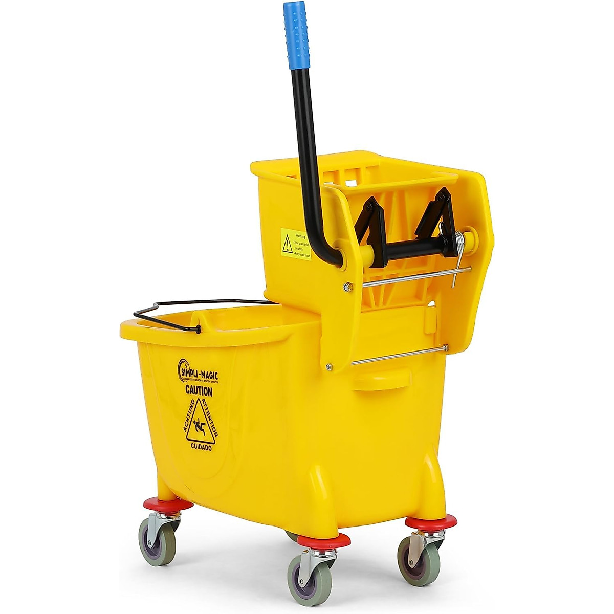 Simpli-Magic Commercial Mop Bucket with Side Press Wringer, 36 Quart, Yellow