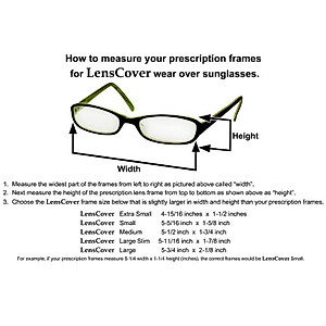 LensCovers Large Polarized Wraparound Sunglasses | Wear Over Sunglasses to Cover Eyeglasses or Prescription Glasses | Black Frame with Smoke Lens; Fitover for Glasses up to 5 3/4'' X 2''