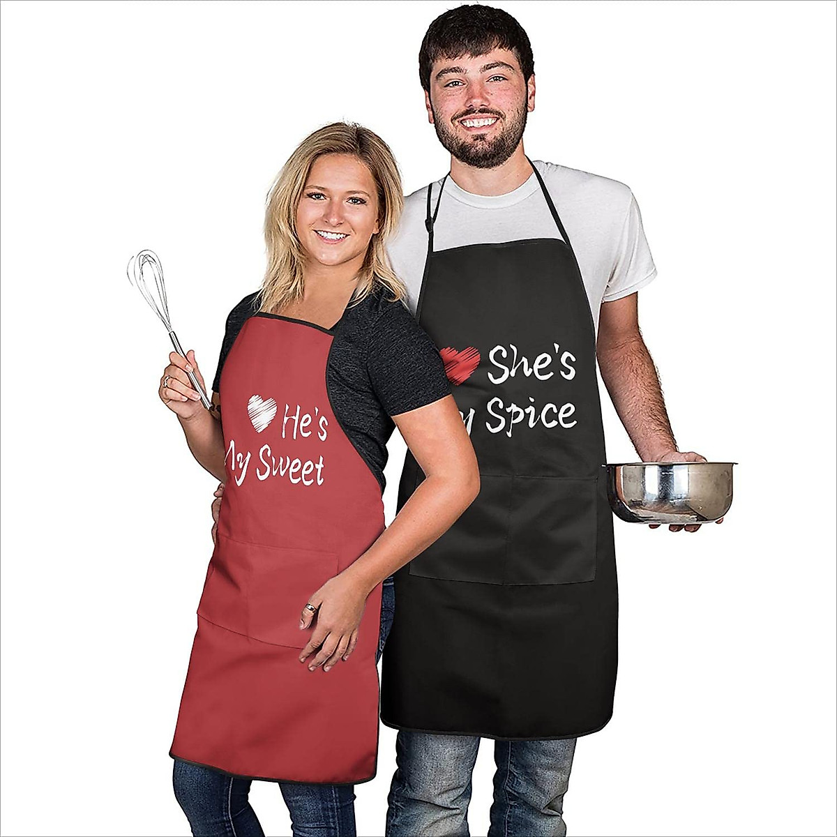Nueasrs Couples Supplies Aprons Set, Cool Bridal Shower Gifts for Bride and Groom, Unique Mr and Mrs Gifts, Engagement Gifts for Couples, Birthday, Anniversary, Newlyweds
