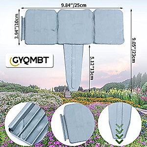 Garden Landscape Edging Border No Dig, 16.4 ft DIY Garden Fence Stone Effect Lawn Edging Plastic Plant Border for Landscape,Flowerbed, Sidewalk,Outdoor Flower Lawn (20 PCS)