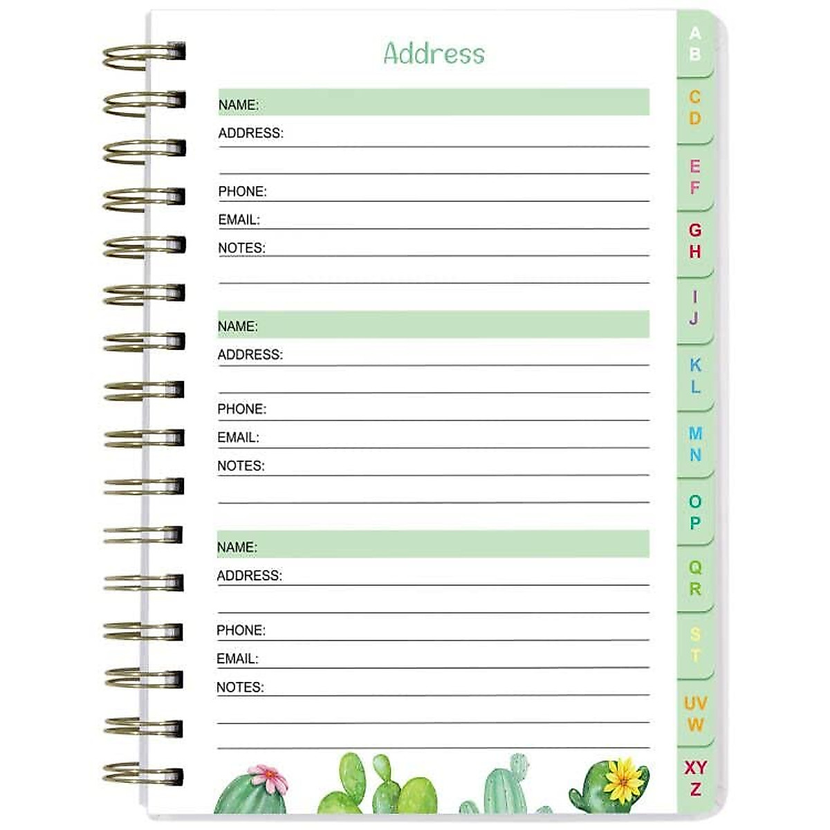 Address Book with Alphabetical Tabs Internet Phone Contact Password Notebook Keeper 8.25 X 6.2 inch 120 Pages