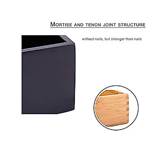 Sansnow Black Boxes Drawer Organizer Bamboo Organizer Boxes Set of 3 Black