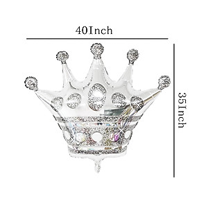 2Pcs Silver Crown Foil Balloons Party Decorations.For Birthday Party Anniversary Supplies