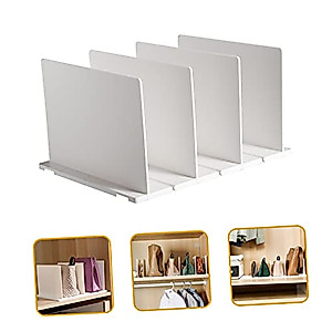 Hohopeti Partition Plate Cabinet Shelves Closet Shelves Separators Table Wardrobe Organizing Dividers Clear Wardrobe Dividers Book Shelf Dividers Clear Shelf Plastic White