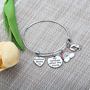 SEIRAA New Mommy Gifts Rainbow Baby Bracelet My Rainbow After the Storm Rainbow Jewelry for Pregnancy Expectant Mother (Rainbow Baby Bracelet)
