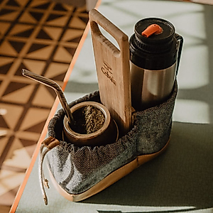 Cebala | Premium yerba mate cup (Mate gourd set) - Uruguayan mate (porongo mate style) - Includes nickel silver bombilla straw and calabash mate cup