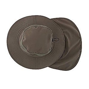 Home Prefer Outdoor UPF50+ Mesh Sun Hat Wide Brim Fishing Hat with Neck Flap (Army Green)