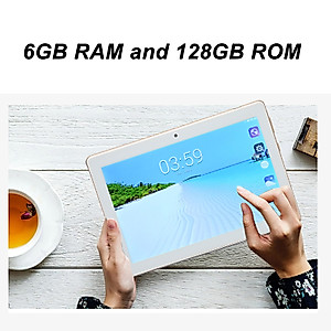 Tablet 8 Inch, Tablet for Android 10, 6+128G, for MTK6735 Octa core CPU, FHD Display, BT 5.0, 2.4G 5G Dual Band WiFi, 5MP + 8MP Dual Camera (Gold)