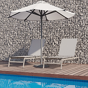 HAPPATIO Patio Chaise Lounge,Patio Lounge Chair with Breathable Textilene Fabric,All Weather Outdoor Chaise Lounge,Outdoor Lounge Chairs for Patio Backyard Porch Garden Poolside(Light Gray)