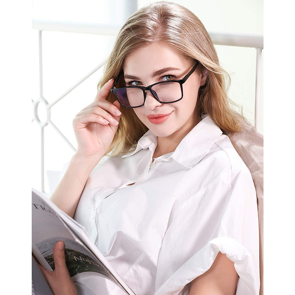 OIAMIK Blue Light Blocking Glasses: Computer Reading TV Phones Gaming Glasses Anti Eyestrain Blue Light Glasses for Woman/Men Anti UV Glare Eyeglasses (Black)