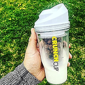 CRUNCHCUP Bundle & Save 15% on Two Portable Cereal Tumblers - No Spoon, No Bowl, It's Cereal on the Go [Green & White]