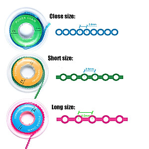 Dental Orthodontic Elastic Rubber Power Chain Braces Bands Short/Long/Close for Teeth Braces (Short, Black)