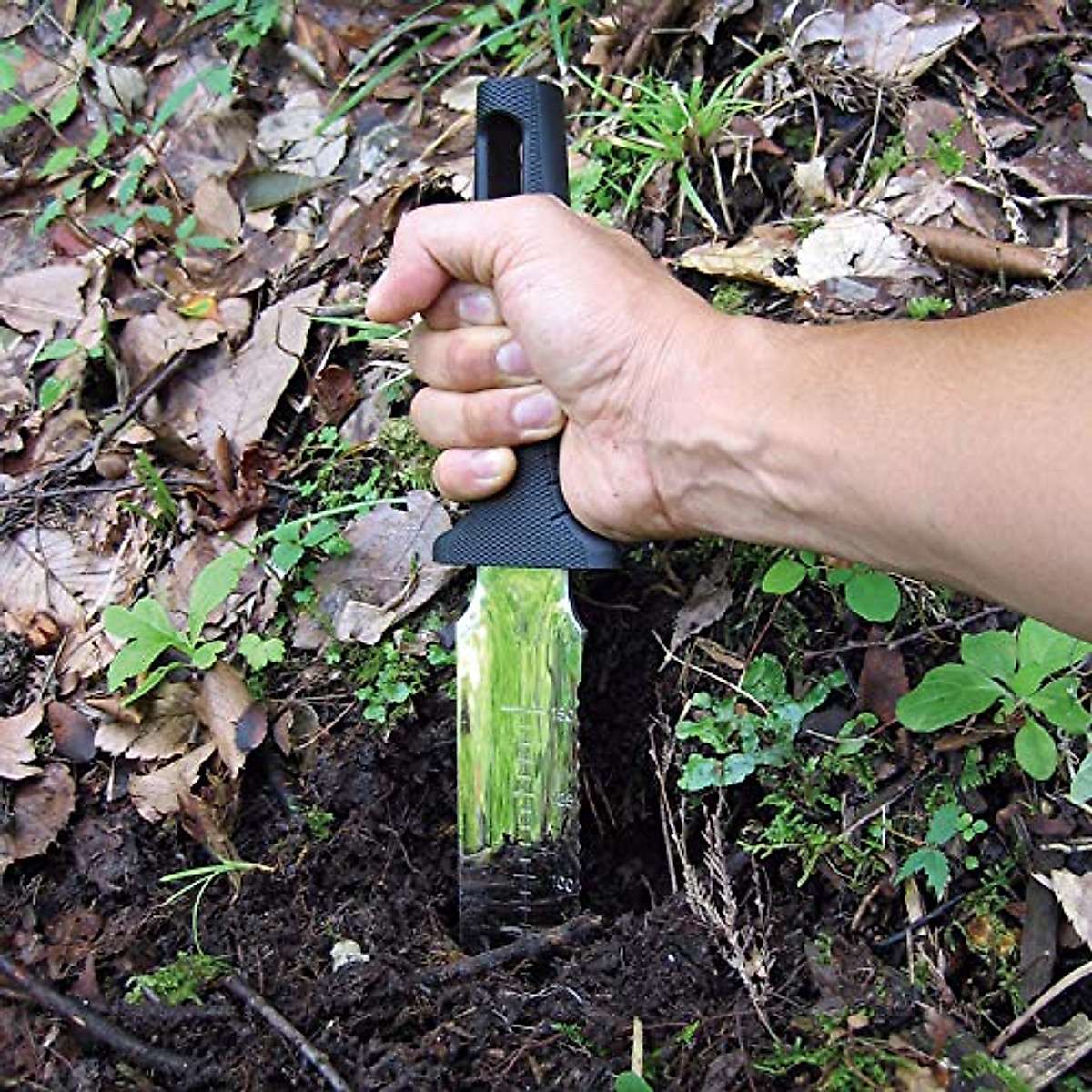 Nisaku NJP800 Yamagatana Hori Weeding & Digging Knife, Japanese 7.25 Blade, 5.5-Inch Ergonomic, Stainless Steel/Black Plastic Handle