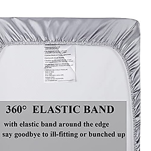 Satin Changing Pad Cover Set 2 Pack Ultra Soft Silk Protect for Baby Hair and Skin Cradle or Bassinet Sheets, Grey & Pink