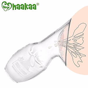Haakaa Silicone Breast Pump 4 oz/100 ml, BPA FREE Manual Breast Pump 100% Food Grade Silicone BPA PVC and Phthalate Free