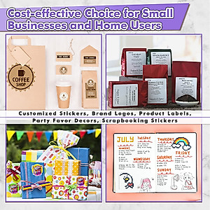 Koala Semi Glossy Sticker Paper for Inkjet and Laser Printer 100 Sheets Printable Sticker Paper, 8.5 x 11 Inch Adhesive Photo Sticker Paper, Work Well with Cutting Machine