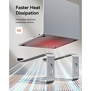 LORYERGO Laptop Stand, Ergonomic Laptop Riser Laptop Stand for Desk, Notebook Computer Stand Holder Compatible with Most 10-15.6” Laptops, Silver