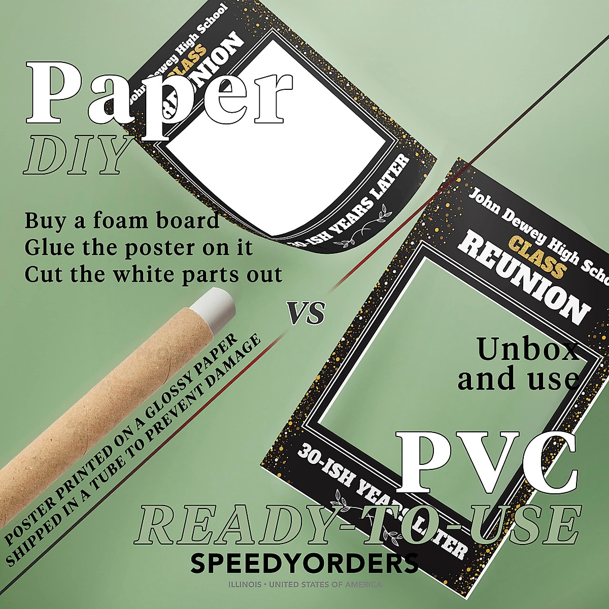 Custom Graduation Reunion Photo Booth Frame – High School Class Reunion Party Selfie Station - Personalized College Photo Booth Frame For Class Reunion