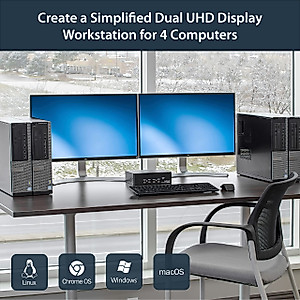 StarTech.com DisplayPort KVM - 4 Port - 4K 60Hz - Dual Monitor KVM - DisplayPort Switch - KVM DisplayPort - Desktop KVM Switch, TAA (SV431DPDDUA2)