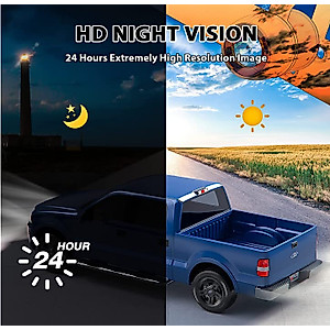 eRapta Backup Camera 720P HD License Plate Front Rear 149° Wide View Reversing Camera Starlight Night Vision Hideable Mount DIY Grid IP69 Waterproof for Automotive Car Truck SUV RV Van (T02)