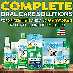 TropiClean Fresh Breath No Brushing Clean Teeth Dental & Oral Care Dental Wipes for Dogs, 50ct - Teeth Cleaning Wipes - Helps Wipe Away Plaque & Tartar - Freshens Breath - No Brushing Required