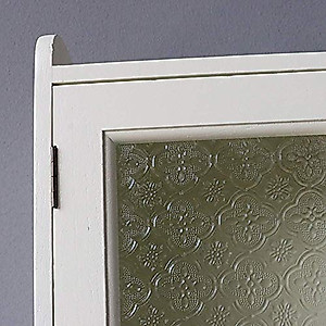 PIBM Stylish Simplicity Shelf Wall Mounted Floating Rack Shelves Retro Solid Wood Glass Doors and Windows Lockers Color Living Room,2 Colours, Wood , 63x59x17.5cm