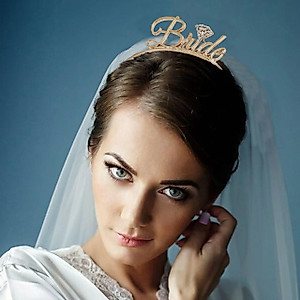 Exquisite Bachelorette Party Rose Gold Kit - Bride to Be Sash, Elegant Bride Headband with Veil, Bride Balloons and Foil Curtain| Bridal Shower Decorations