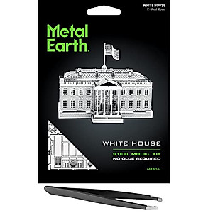 Metal Earth White House 3D Metal Model Kit Bundle with Tweezers Fascinations