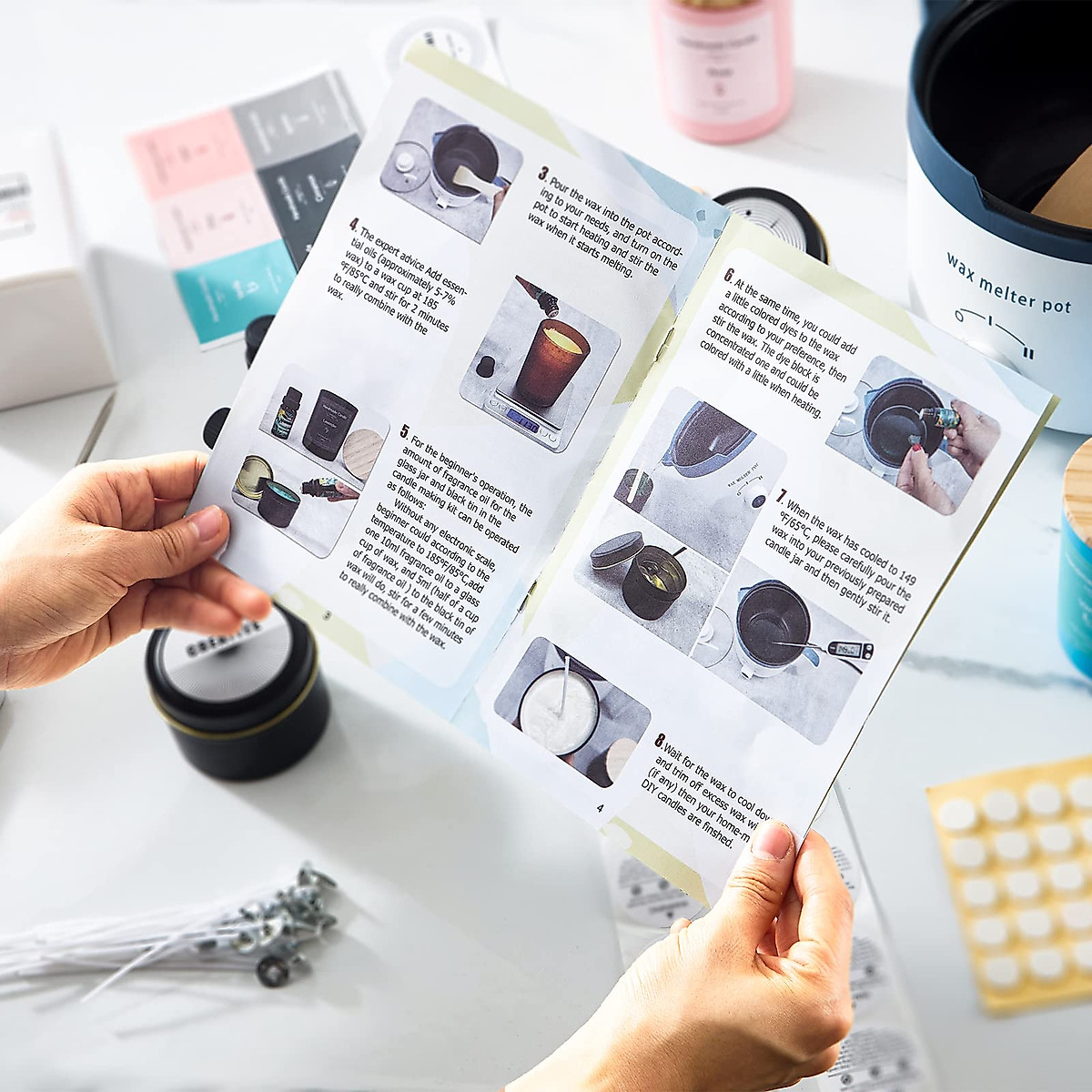 plobiba Candle Wax Melting Pot, Wax Melter for Candle Making with Rotary Switch, Electric Non-Stick Small Candle Making Pouring Pot, Wax Melting Supplier with Heat-Resistant