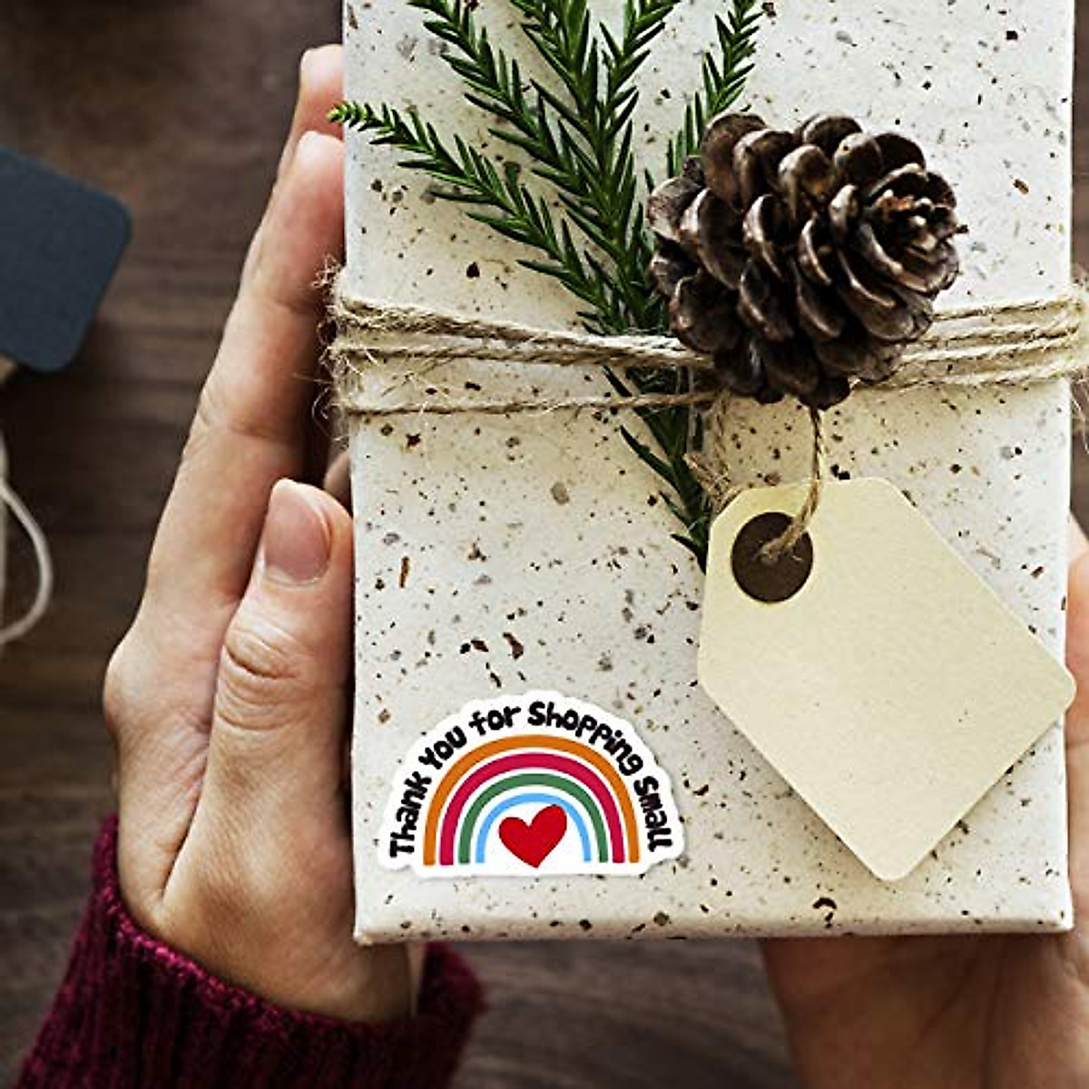 Muminglong 1.5 Inch Thank You for Shopping Small Rainbow Stickers, Small Shop Sticker, Thank You Sticker,Small Business, Packaging Sticker, 500 PCS