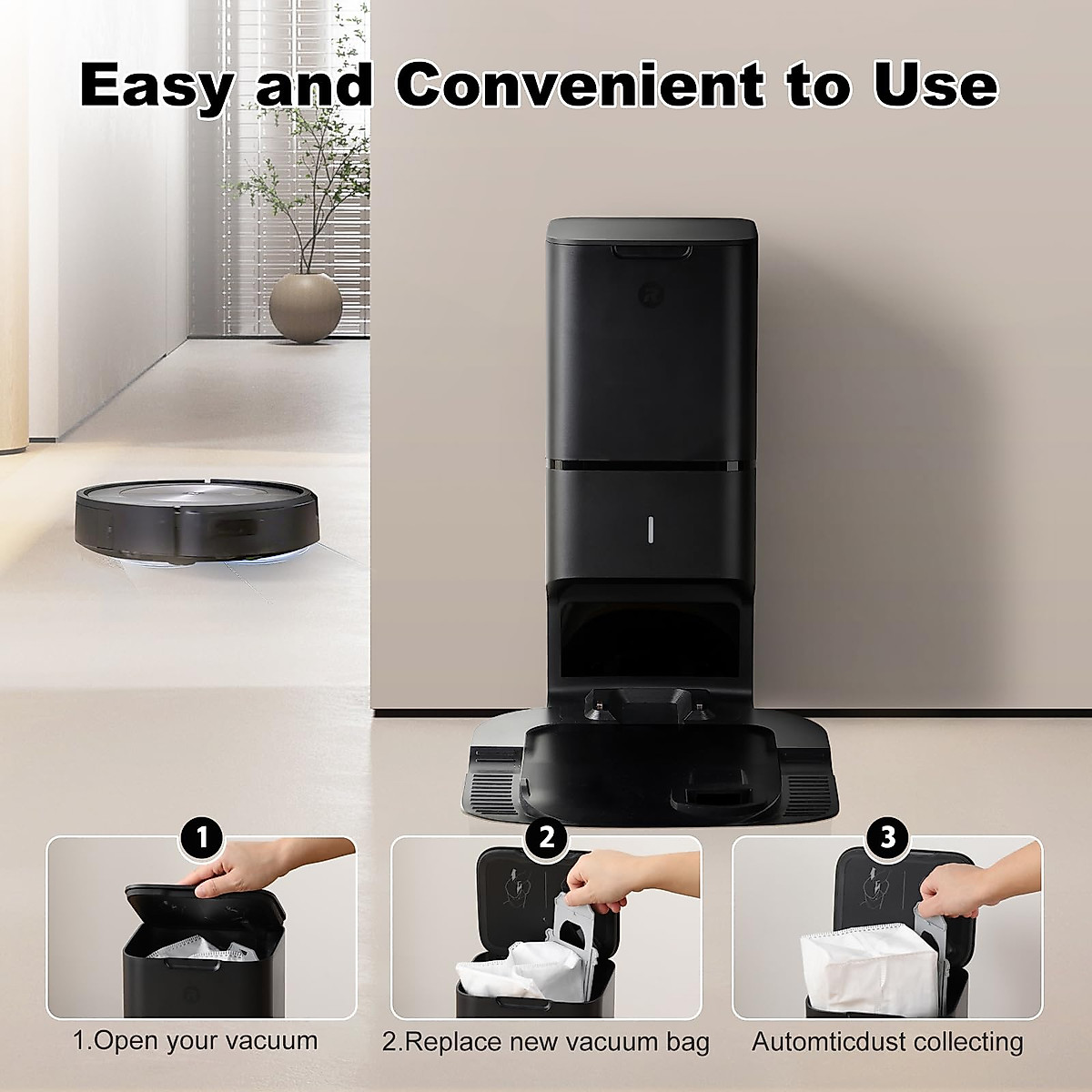 VBN 12 Pack Replacement irobot Vacuum Bags, Compatible with irobot Roomba i7, i7+,i3, i3+, i8, i8+, i4, i4+, i6, i6+,i1+, j7, j7+, S9, S9+,i & s & j Series Clean Base Automatic Dirt Disposal Bags