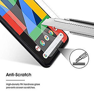 [4 Pack] OMOTON Google Pixel 4 XL Screen Protector, Tempered Glass Screen Protector for Google Pixel 4XL 2019 Released with/Alignment Frame/Scratch Resistant/Bubble Free