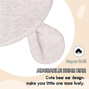 Bamery Newborn Baby Girls Hospital Hat Thick Cute Bear Ear Cotton Baby Boy Beanie for 0-6Months (White+Blue+Gray+Green,0-6 Months)