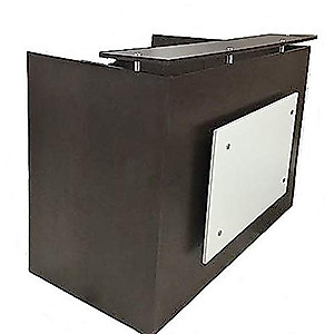 DFS Reception Desk Shell which fits a 15" Monitor - 60" W by 30" D by 44" H Black- and White Front