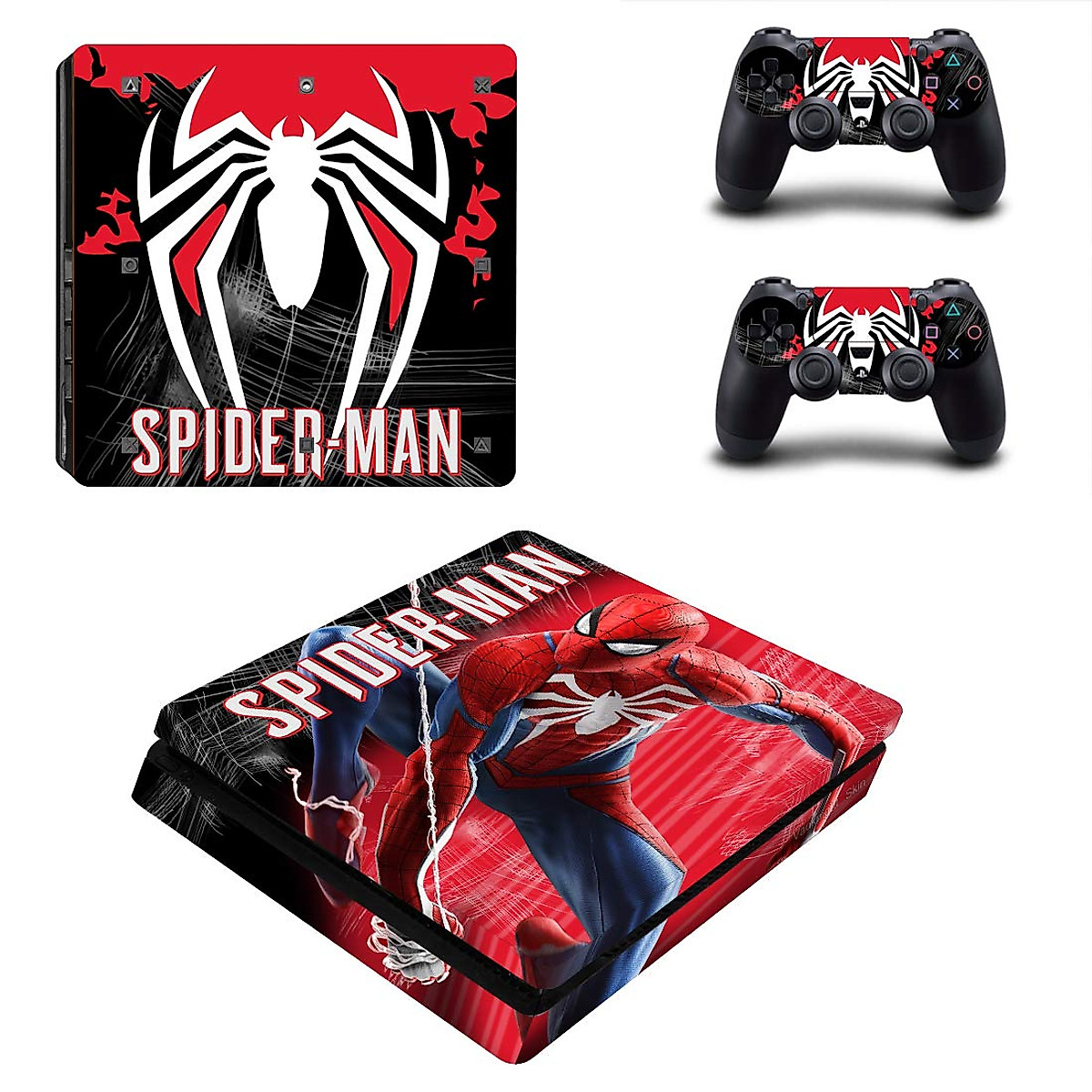 Vanknight Vinyl Decal Skin Stickers Super Hero Cover for PS4 Slim S Console Controllers