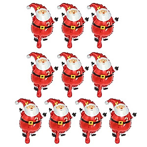 10 Piece Mini Foil Balloon Pack Christmas Balloons Great For NewYear Holiday Parties And Decor Christmas Decorations Foil Balloons Festive Party Mini Christmas Tree Hanging Ornament