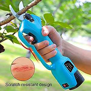 Electric Pruning Shears, 1 Inch Cordless Pruner, 25mm Power Pruner, 2 x 2Ah Lithium Batteries, Battery-Powered Pruning Shears for Tree Branch, 6-8 Working Hours
