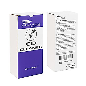 Premium CD Cleaner Spray Fluid - Compact Disc CD-DVD Cleaning Solution and Practical Microfiber Anti-Static Glove - Big Bottle 17oz