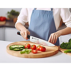 ASETY Knife Set, 15 PCS Kitchen knife Set with Bulti-in Sharpener Block, High Carbon Stainless Steel Knife Block Set, NSF Food Safe, Dishwasher Safe Knife Sets for Kitchen, Black, Gift Box