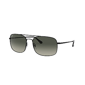 Ray-Ban RB3611 Square Sunglasses, Matte Black/Light Grey Gradient Dark Grey, 60 mm