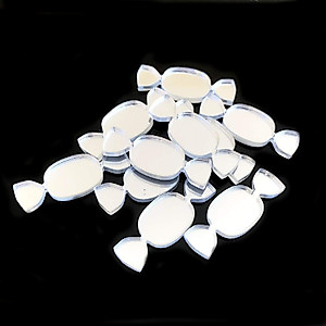 Super Cool Creations Sweets Shaped Crafting Mirrors, Set of 10, Many Colours, Shatterproof Acrylic, Silver Mirror, Pack of 10 x 5cm