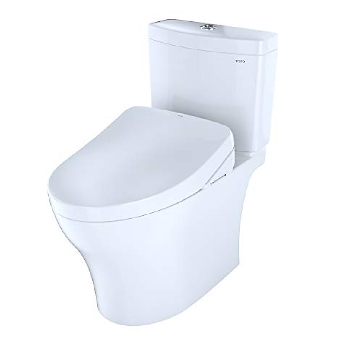 TOTO MW4463046CEMG#01 WASHLET+ Aquia IV Two-Piece Elongated Dual Flush 1.28 and 0.8 GPF Toilet with S500e Electric Bidet Seat, Cotton White