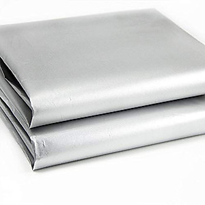 Blackout Drapery Shade Fabric Black and Silver 100 Percent Shading Light Waterproof Sunshade Cloth Light Weight (3Yards)