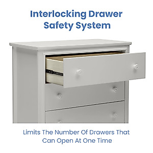 Delta Children Perry 3 Drawer Dresser with Changing Top, Moonstruck Grey