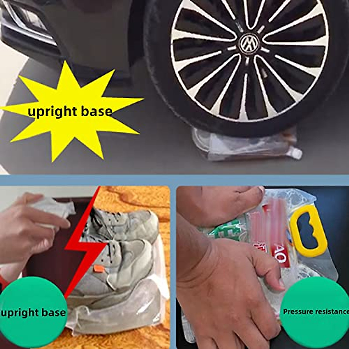 GUSAJ 10-pack of new grain moisture-proof airtight bags 5 reusable specifications for grain storage Vertical airtight bags for food storage Suitable for food, water, pet food, etc., 5 specifications