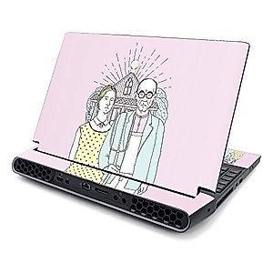 MightySkins Skin Compatible with Alienware Area-51M 17" (2019) - American Gothic Pop | Protective, Durable, and Unique Vinyl Decal wrap Cover | Easy to Apply| Made in The USA
