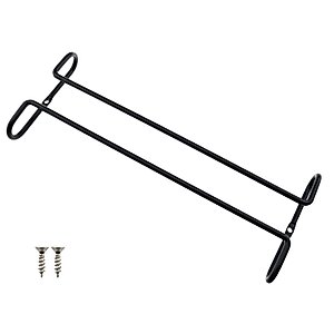 ZZHXSM Under Cabinet Wine Glass Rack Black Wine Glass Hanger Rack Holder Hanging Shelf Rail