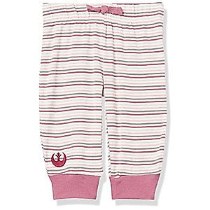 Amazon Essentials Disney | Marvel | Star Wars | Princess Baby Girls' Pants, Pack of 4, Star Wars Rebel Print, 6-9 Months