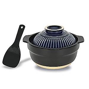KAKUSEE-Kissui-Japanese Style Donabe Earthenware Clay Pot Hot Pot Rice Cooker, Small Size, for one serving