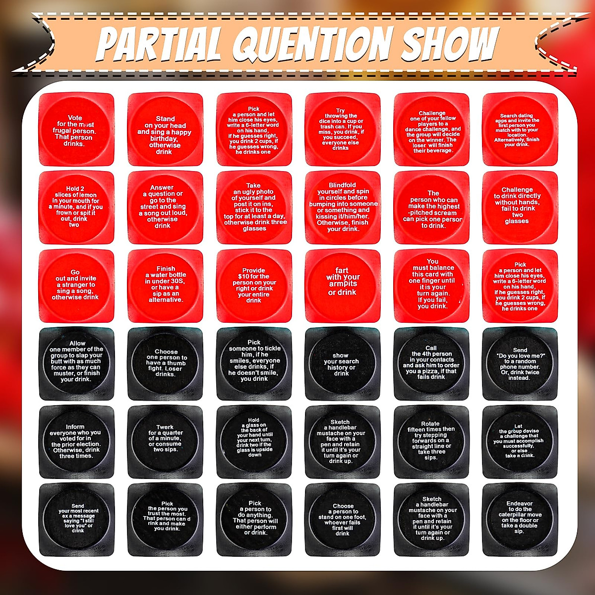 Hanaive 6 Pcs Party Drinking Bar Dice Game Resha Roulette Drinking Games Bachelorette Party Game for Adults White Elephant Gift Wedding Graduation Birthday(Get You Drink)